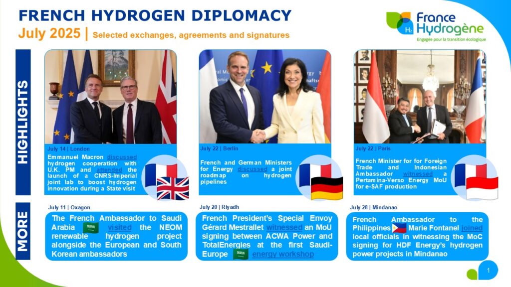 The French Hydrogen Diplomacy monthly news | July 2025 – France ...